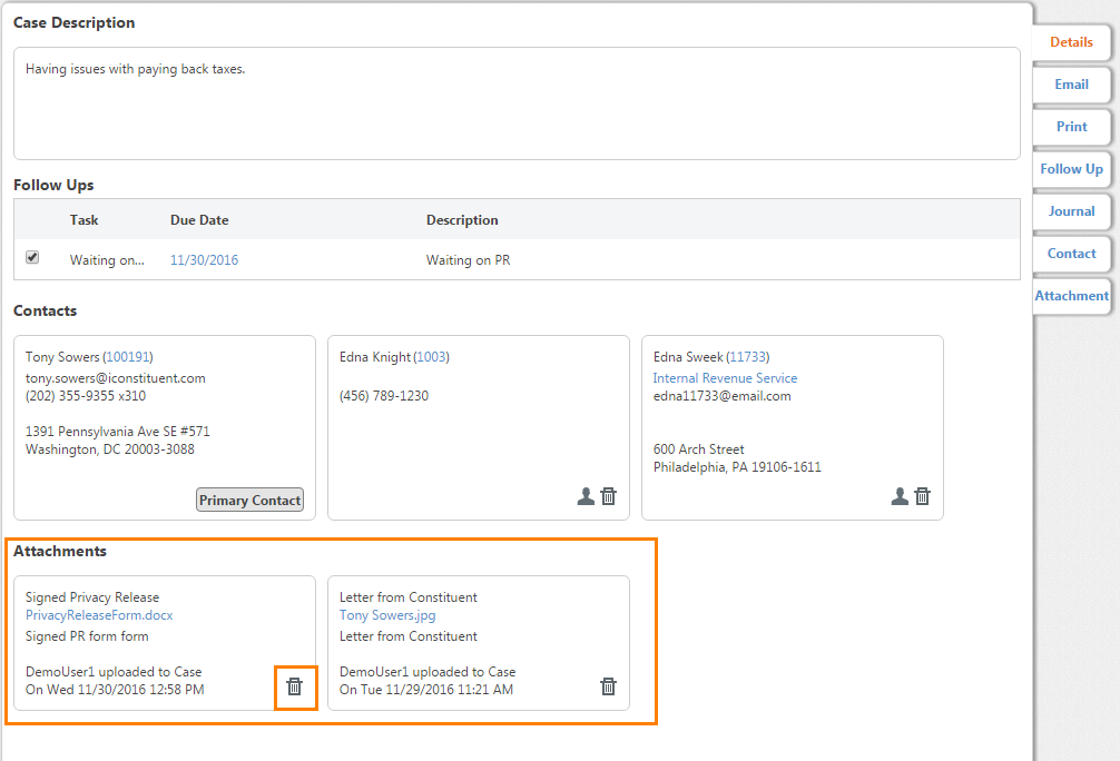 How do I upload and delete a case attachment? – iConstituent Help Center How do I upload and delete a case attachment? – iConstituent Help Center